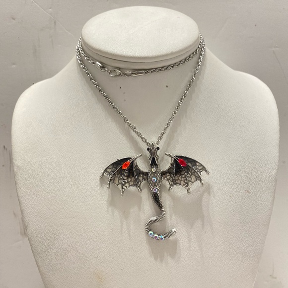 Jewelry | Silver Dragon Pendant Necklace | Poshmark